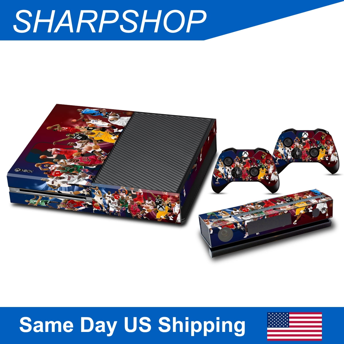 Vinyl Decal Protective Skin Cover Sticker for Xbox One Console and 2 ...