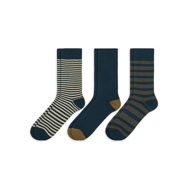 George Men's Combed Cotton Patterned Crew Socks ,3 Pack - Walmart.com