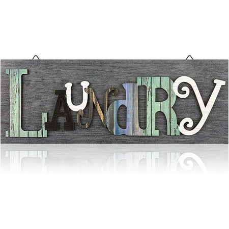 EAYY Rustic Laundry Sign, Vintage Wooden Laundry Signs, Farmhouse ...