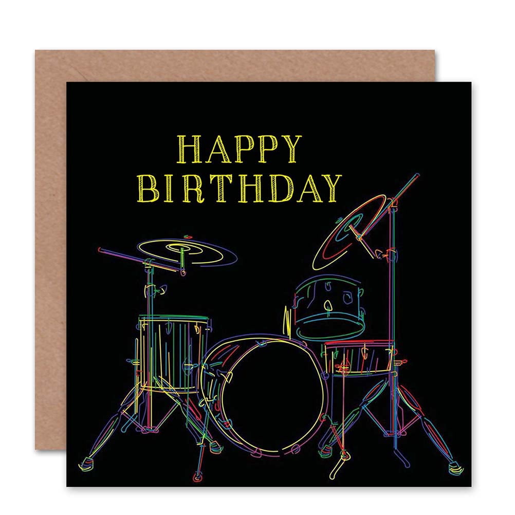 Colourful Drum Kit Greetings Card Plus Envelope Blank inside - Walmart.com