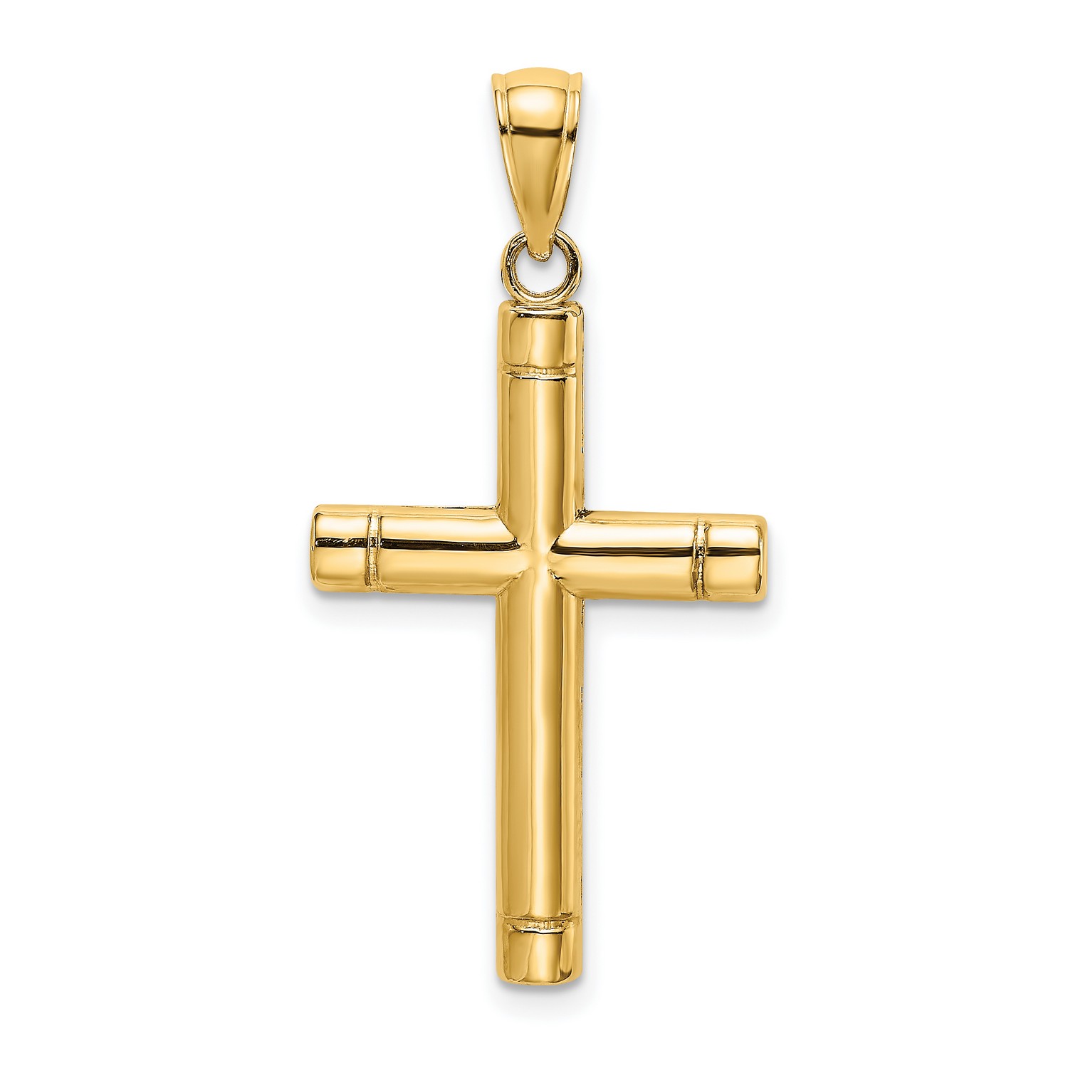 Tubular Cross Pendant In Real 14k Yellow Gold - Walmart.com