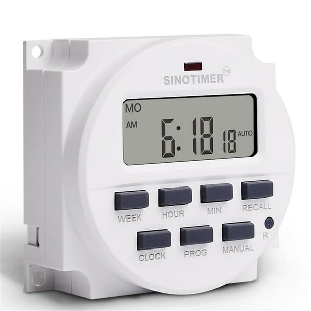 SINOTIMER TM618N-2 220V LCD Digital AC Programmable Timer Switch With ...