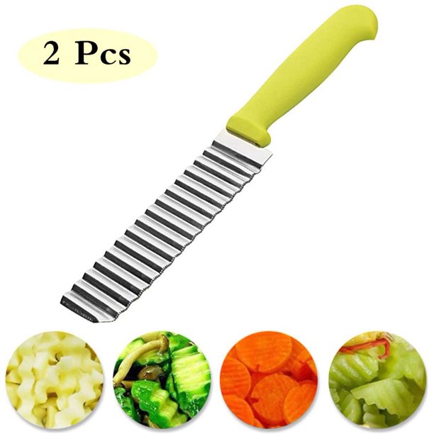 2 pieces stainless steel wave cutter Potato cutter Vegetable cutter ...