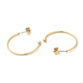 304 Stainless Steel Stud Earring Half Hoop Ear Stud Real 18K Gold ...