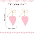 5 Pairs 5 Colors Alloy Bowknot with Heart Dangle Stud Earrings Light ...