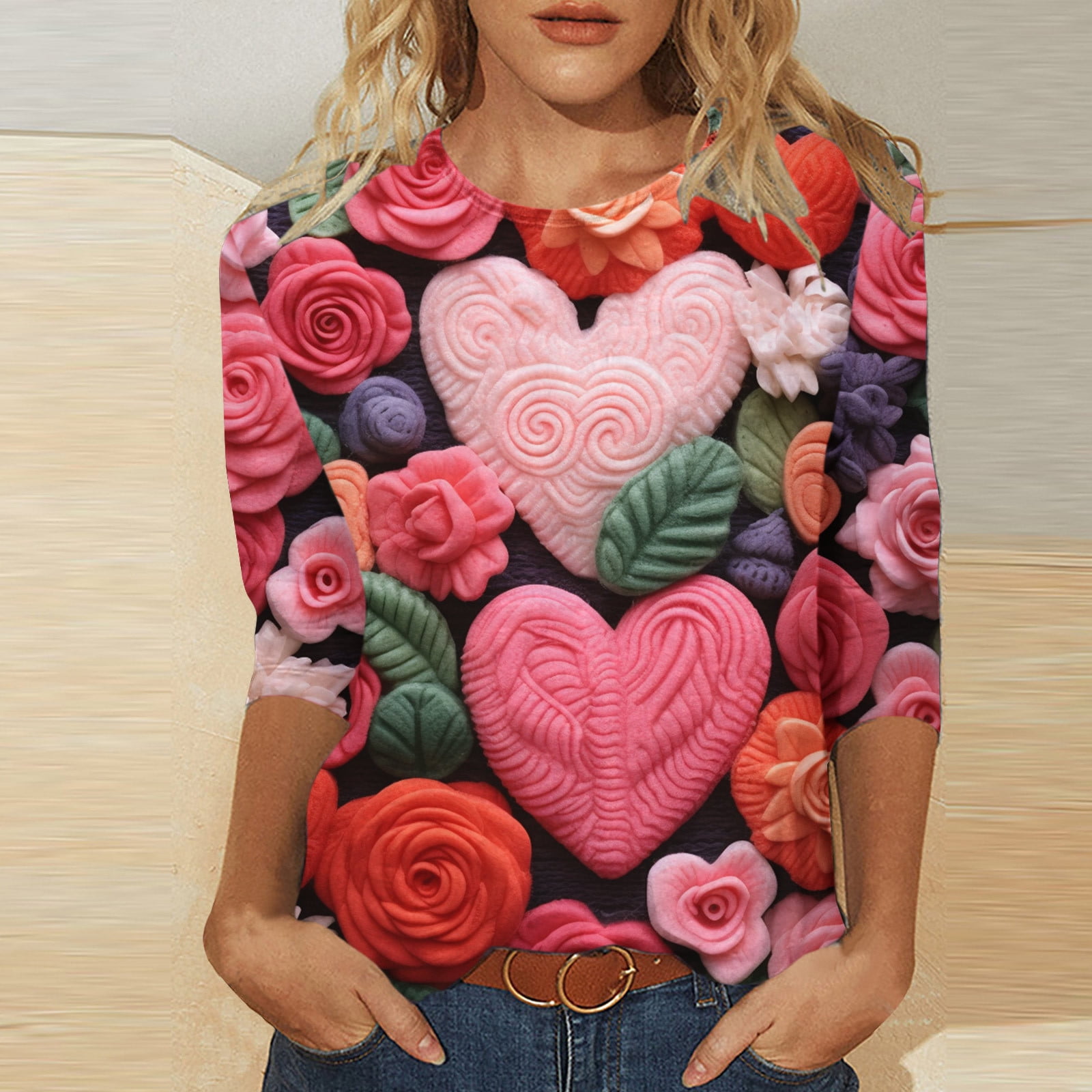 Click here for Aqestyerly Womens Valentines Day Fashion Printed T... prices