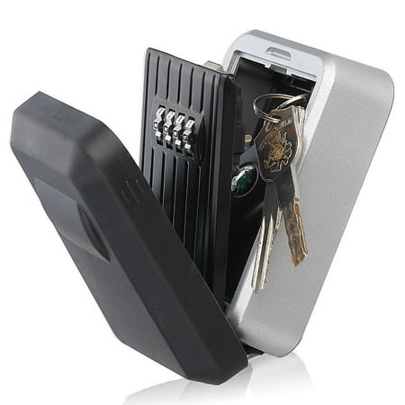 Key Lock Box Wall Mount Aluminum Alloy 4-Digit Password Waterproof ...