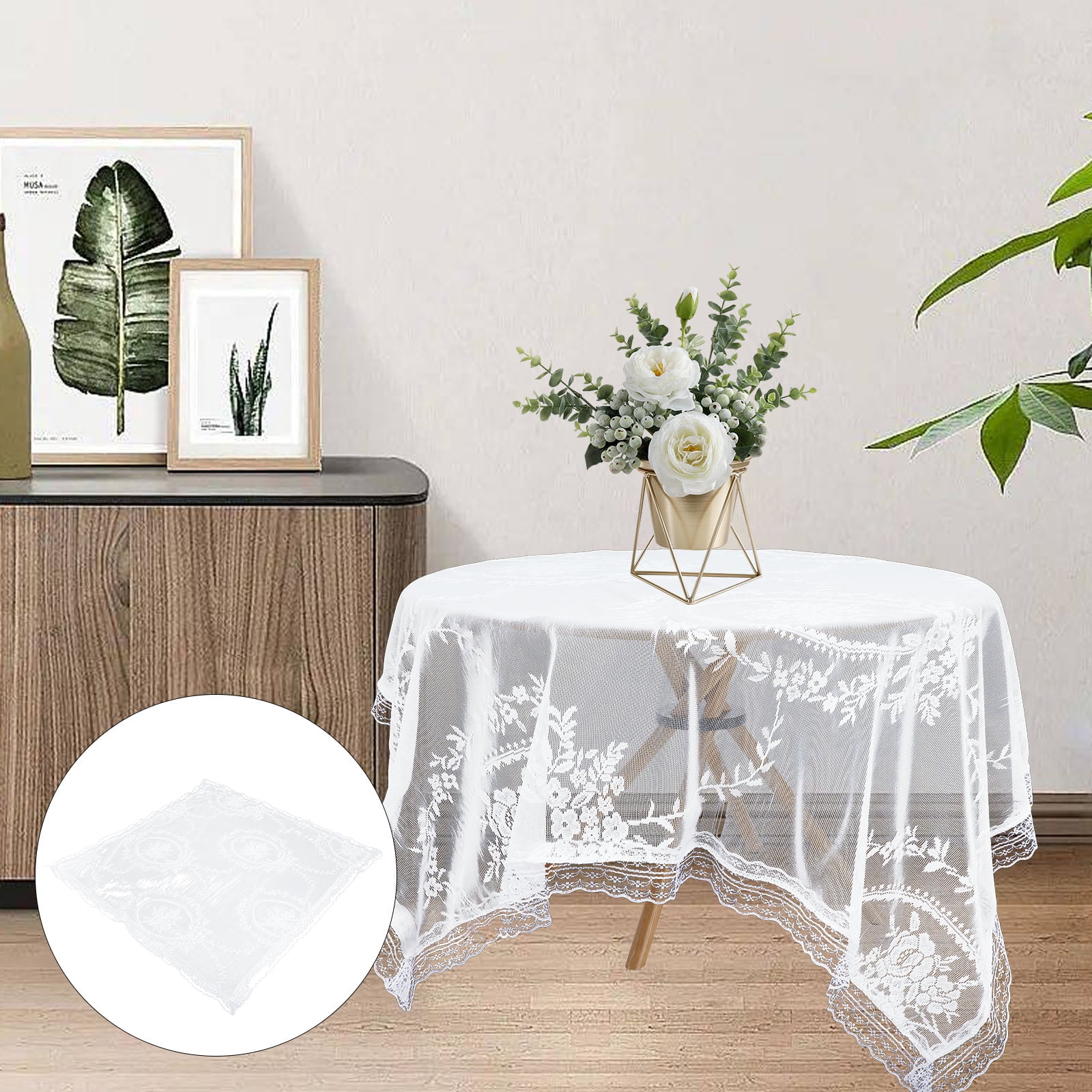 Click here for Oulii 12pcs White Round Table Cloth Tablecloths 90... prices