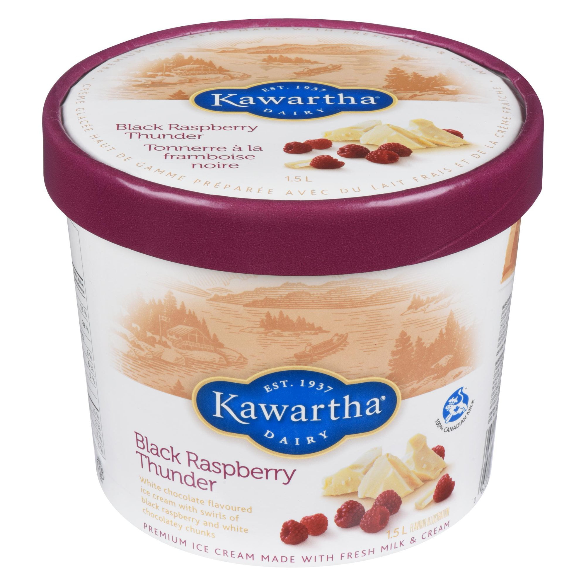 Click here for Kawartha Dairy Black Raspberry Thunder - 1.5 Litre... prices