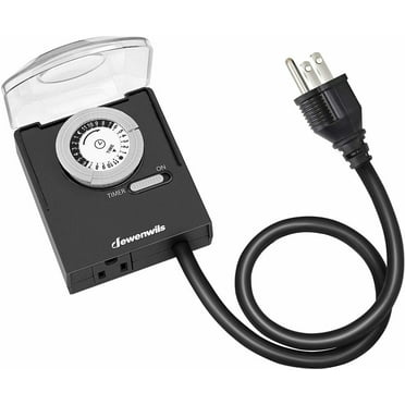 ANKO Outdoor Mechanical Timer Outlet, 24 Hour Water-Resistant Heavy ...