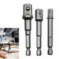 Shoreew 3/8Pcs Socket Adapter Rod Hex Shank to Square Head 1/4 3/8 1/2 ...