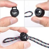 Menkey 50 Pack Round Cord Locks, Black Plastic Stopper for Drawstrings ...