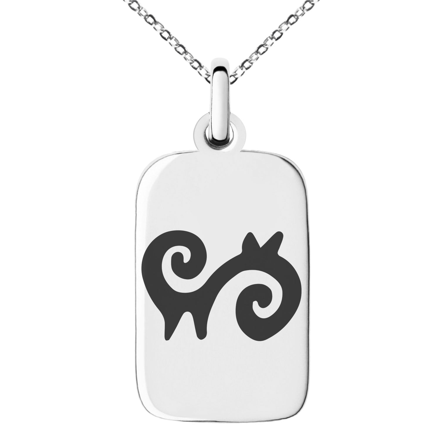 Stainless Steel Aztec Energy Rune Engraved Small Rectangle Dog Tag ...