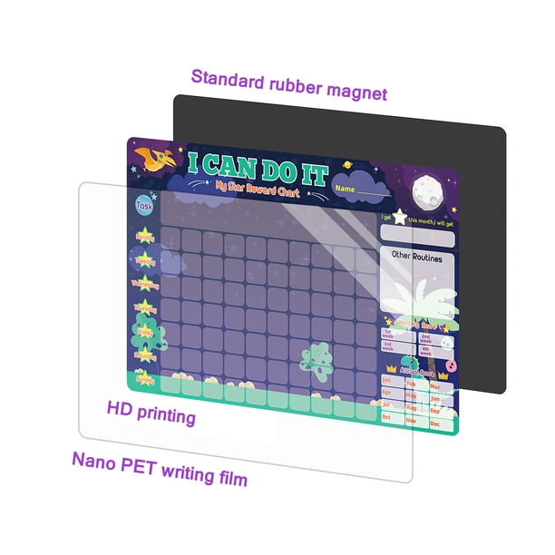 Magnetic Children Behavior Star Reward Chore Chart Flexible Chart with ...