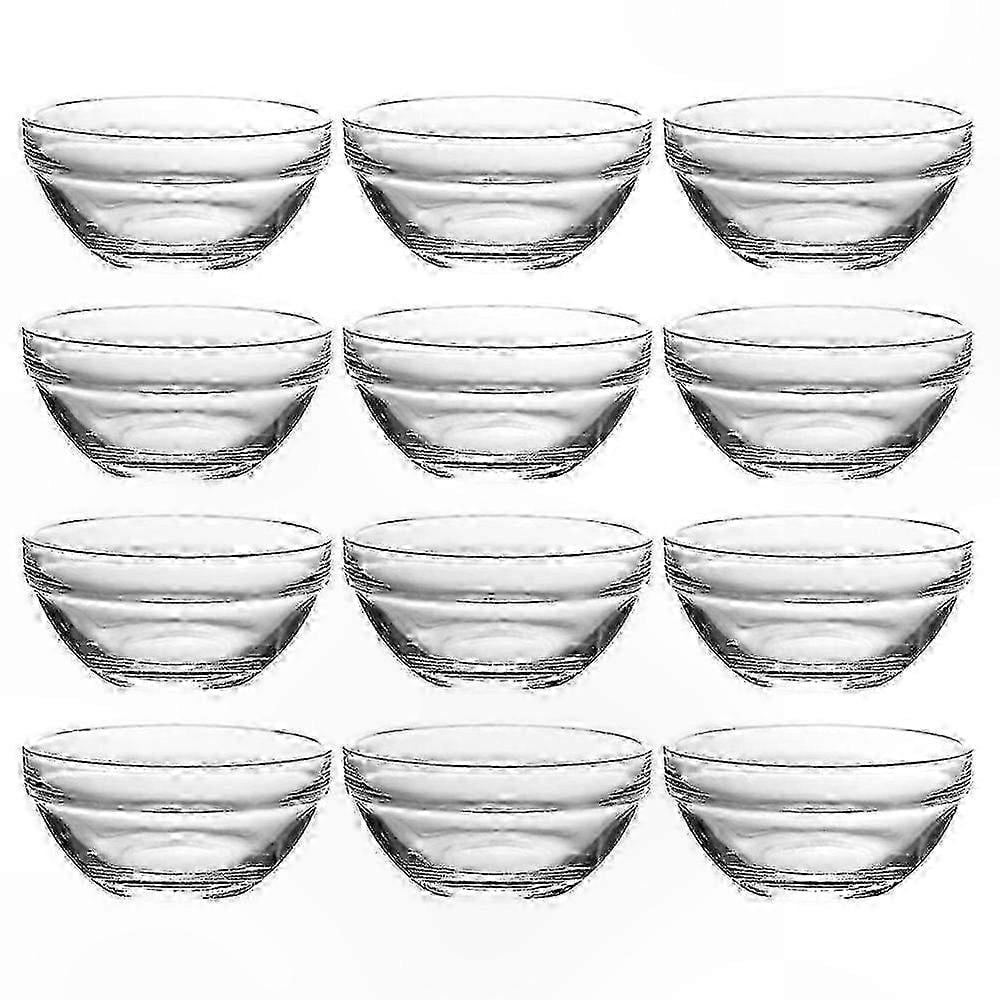 Set of 12 Small Transparent Glass Bowls for Pudding Jelly and Household ...