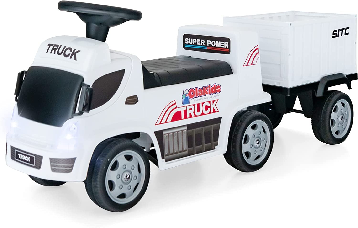 OLAKIDS Kids Ride On Push Car, 2 in 1 Foot-to-Floor Sliding Truck with ...