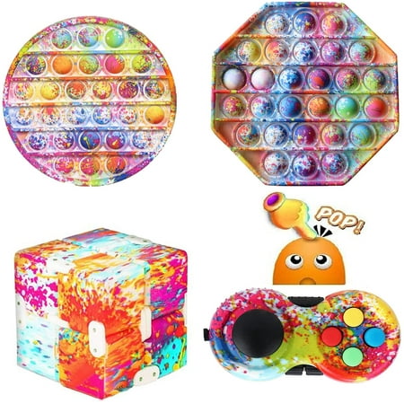 4 Packs Push Pop Bubble Sensory Fidget Toy, Oil Painting Bubble Sensory ...