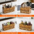 Extra Large Acacia Wood Kitchen Utensil Holder Countertop Storage Caddy ...