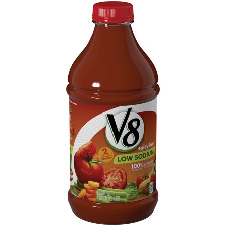 V8 Spicy Hot Low Sodium 100% Vegetable Juice 46oz - Walmart.com
