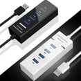 YSABOOX 4-Port USB 3.0 Hub with Individual LED Indicators 5Gbps Data ...