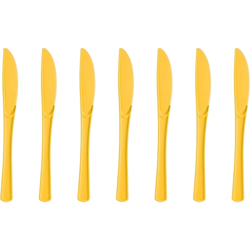 Exquisite Heavy Weight Disposable Plastic Yellow Knives - 50 Count ...