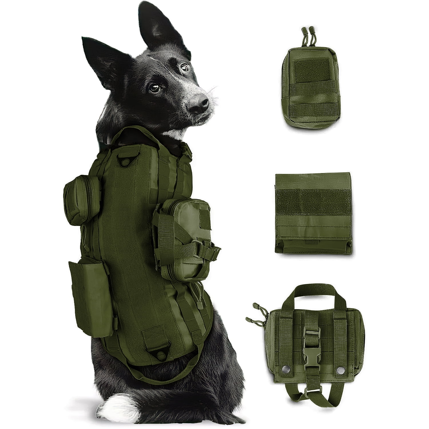 Chaleco Tactico Militar Perro Rack and Pack Pechera Bolsas Extra Grande ...