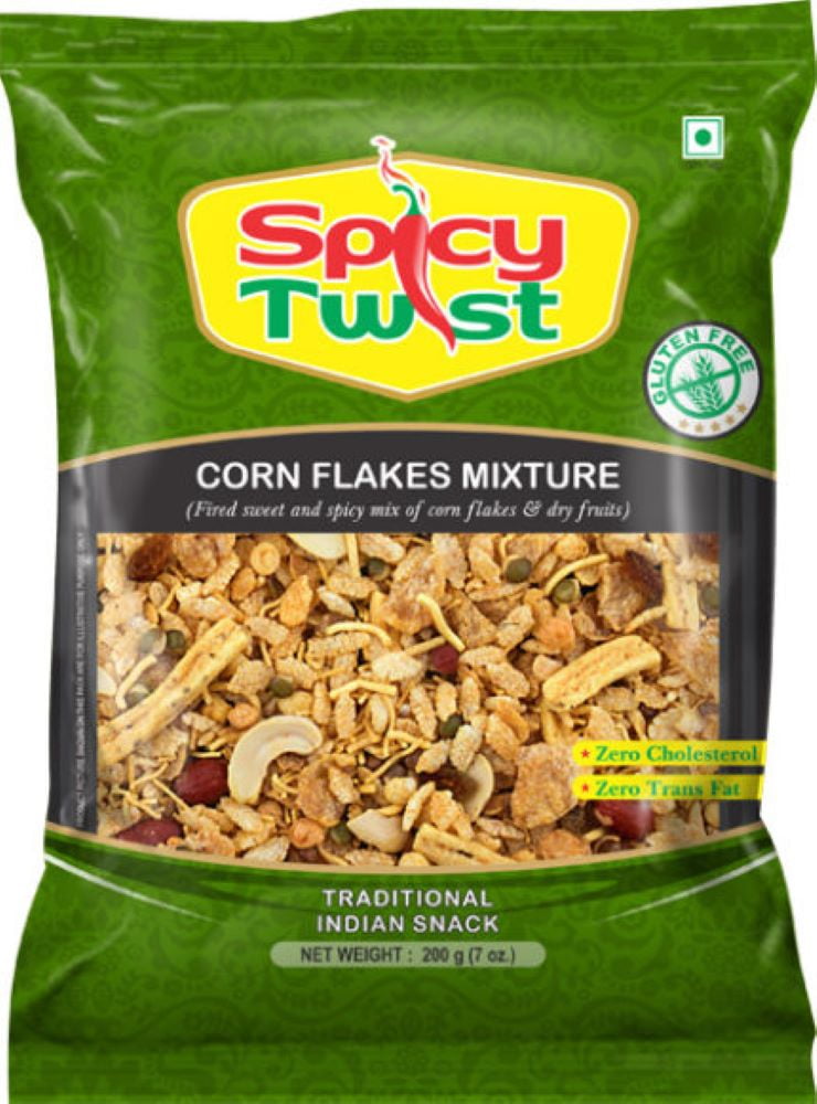 Spicy Twist -Indian Snack Mix- Corn Flake Mixture (7 oz.) - 1 Pack ...