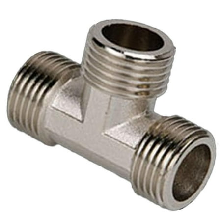 Brass T-adapter with Shut-off Valve, Winged Tee Connector, Electroplate ...