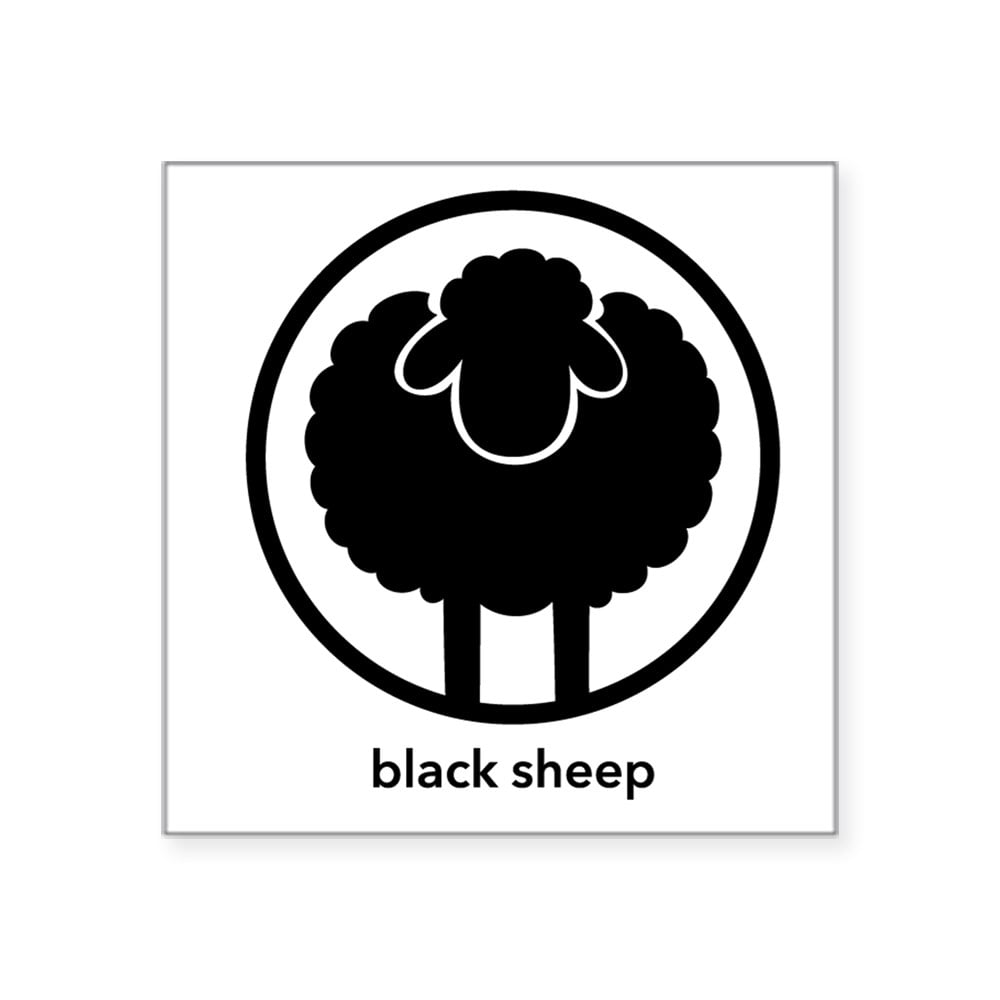 CafePress - Black Sheep Sticker - Square Sticker 3" x 3" - Walmart.com