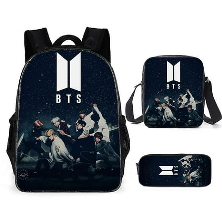 Bts School Bag Anime Notebook Laptop Backpack School Bag Messenger Bag ...