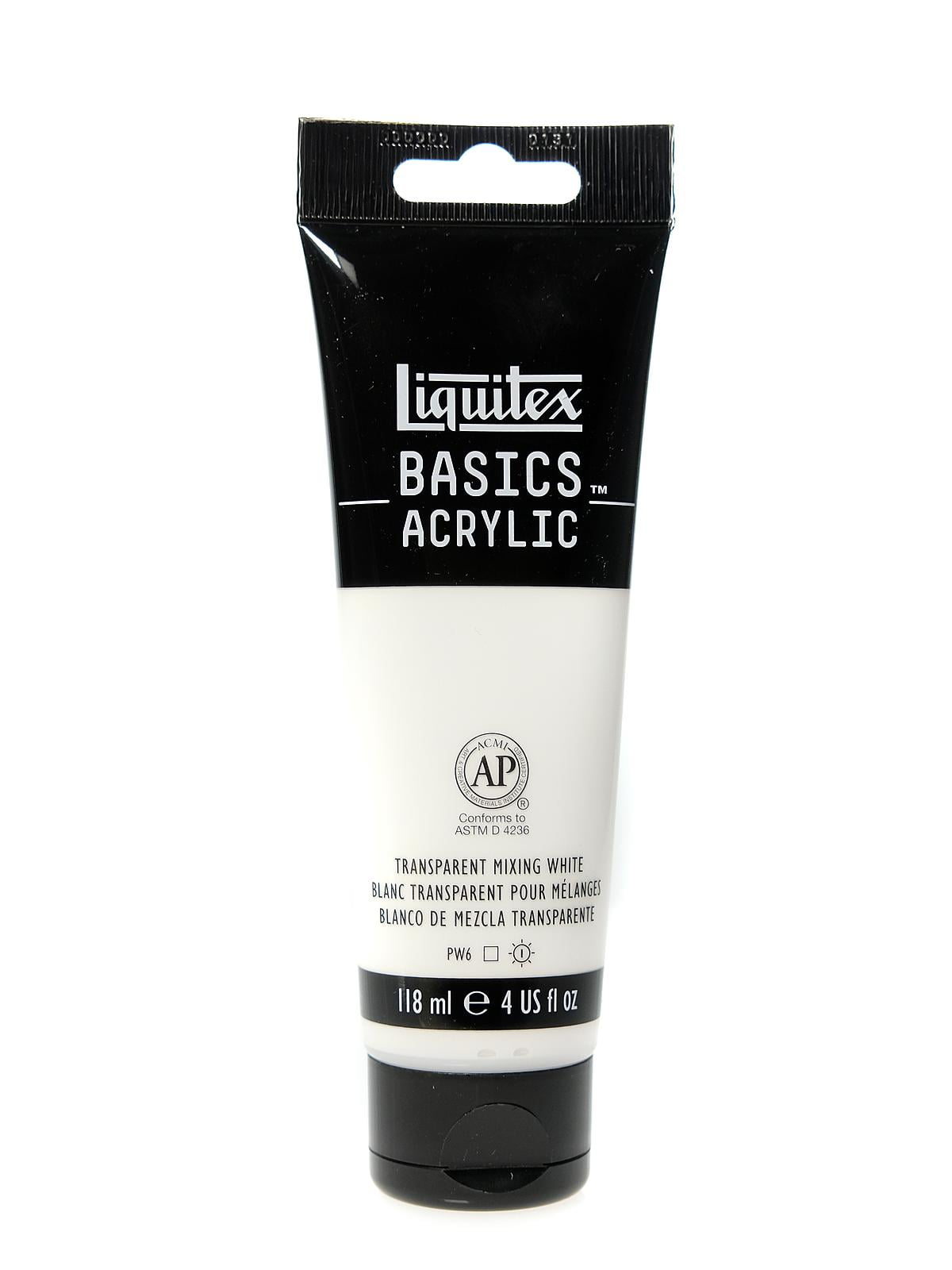 Basics Acrylics Colors transparent mixing white, 4 oz., tube (pack of 3 ...