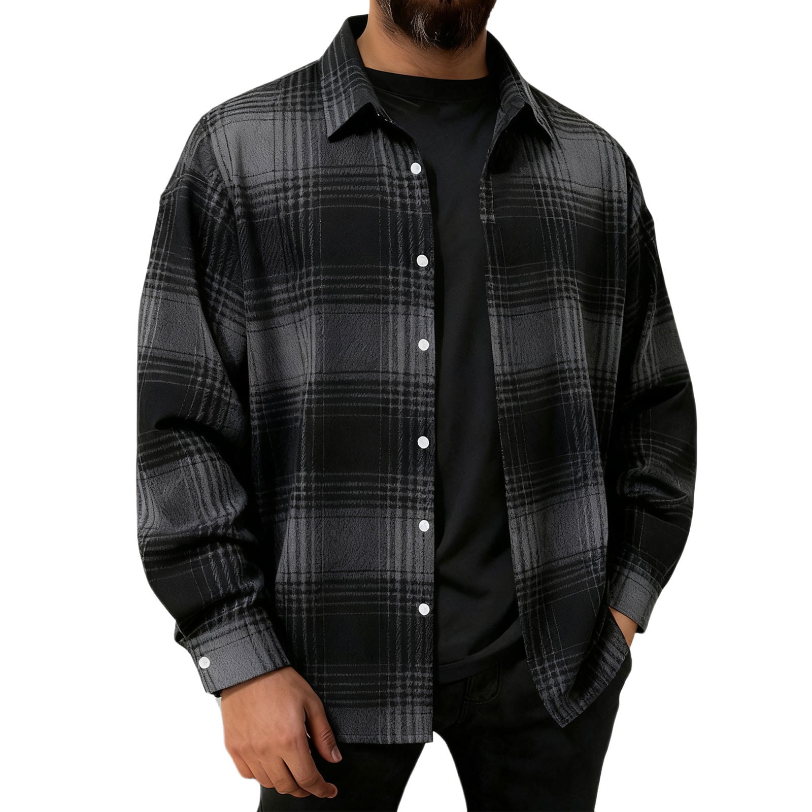 Click here for Sdnall Casual Stylish Mens Striped Long-Sleeve Col... prices