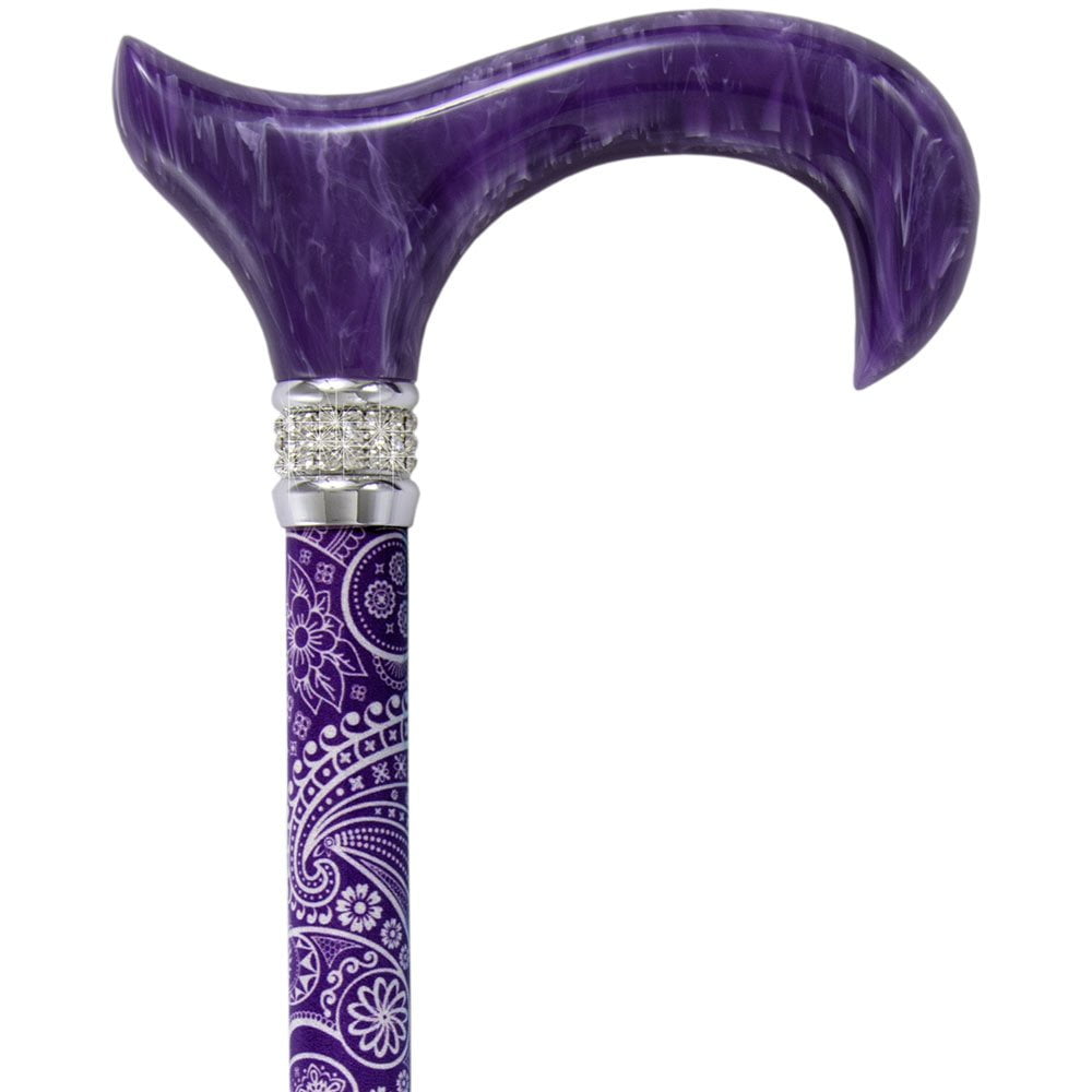 Royal Canes Purple Pearlz W/ Rhinestone Collar Swirl Designer Cane for ...