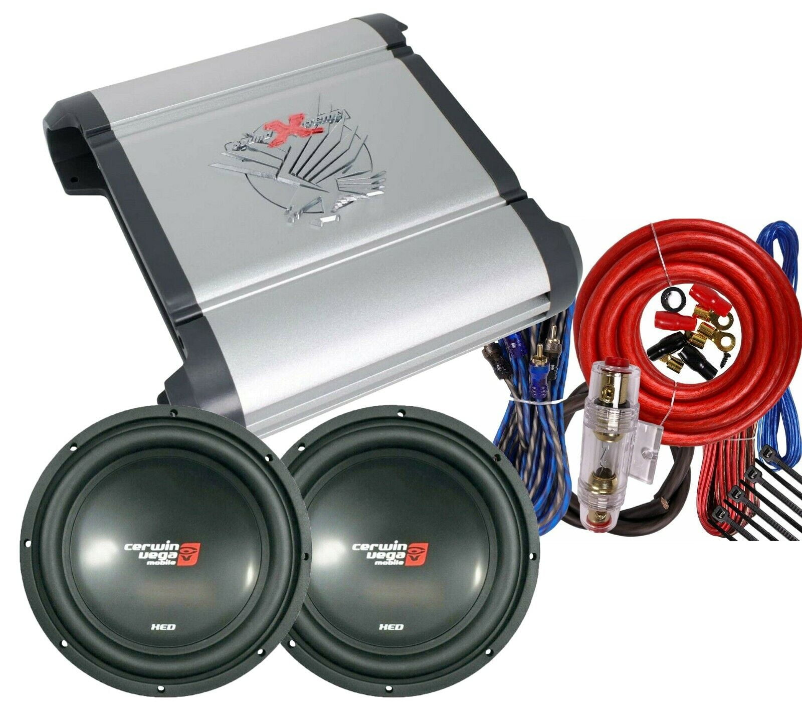 2x CERWIN-VEGA 1000 Watts 10" Comp Subwoofer + SoundXtreme Bass ...