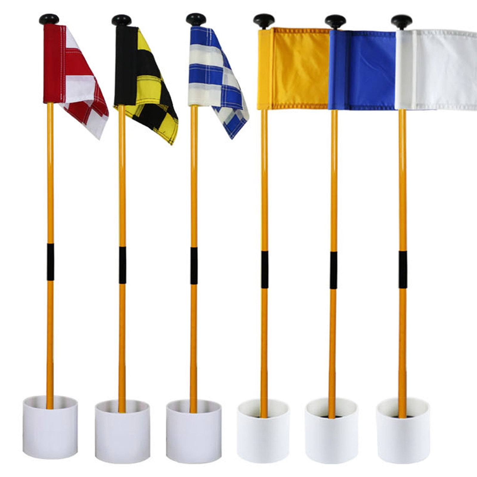 GENEMA Portable Detachable Golf Flagsticks Putting Green Flags Hole Cup ...