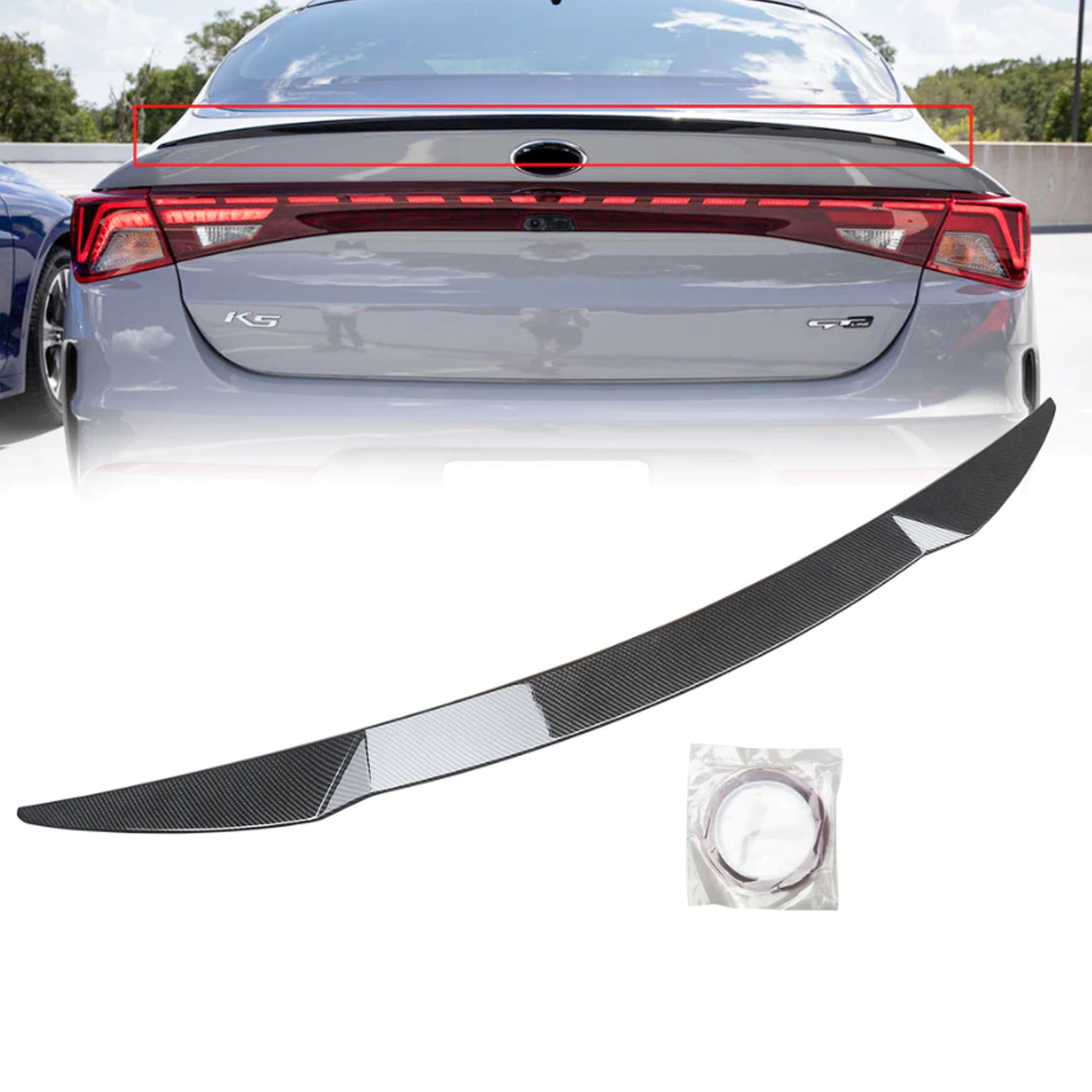 NINTE Rear Spoiler for 2021-2023 KIA K5 Sedan Back Wing Carbon Fiber ...