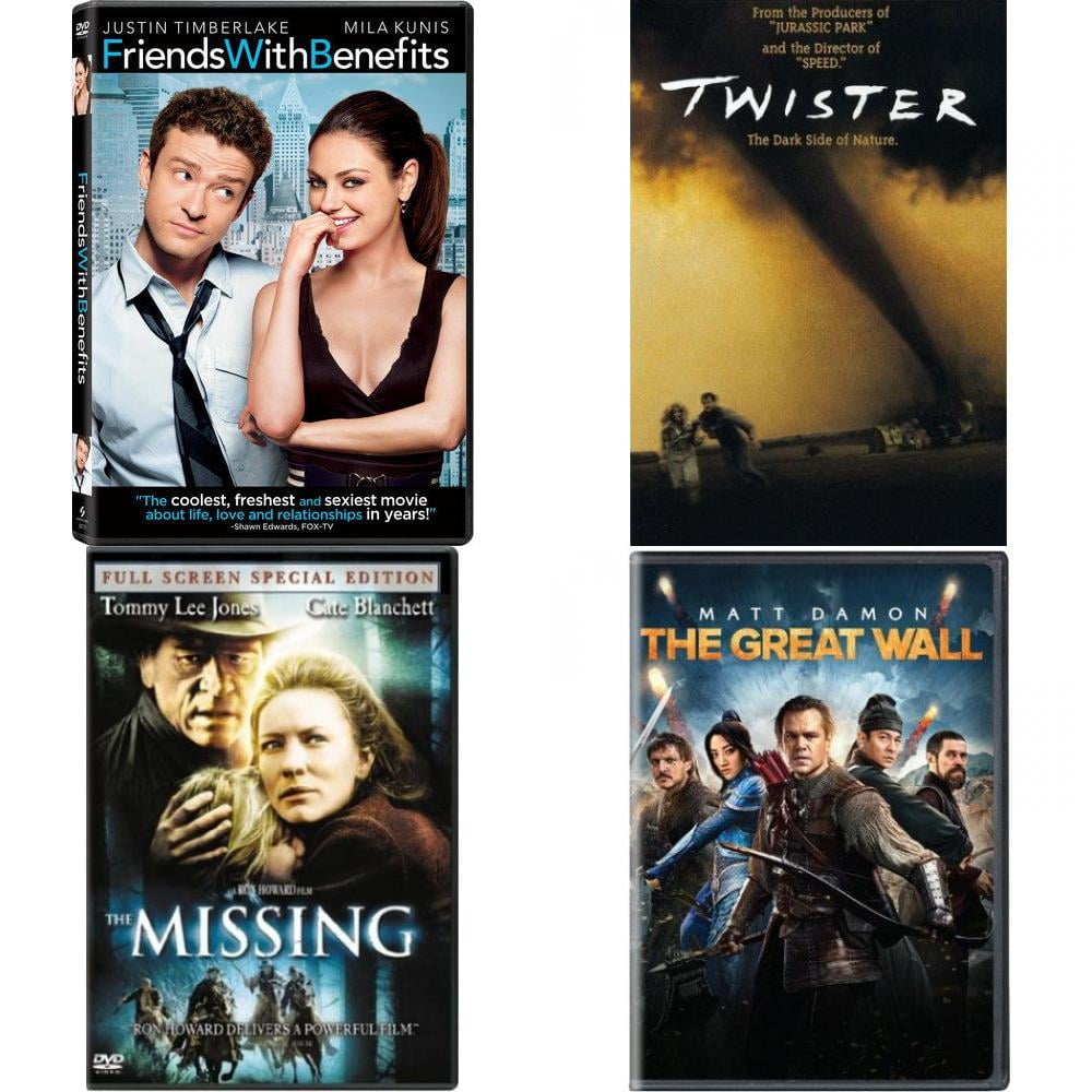 Assorted 4 Pack DVD Bundle: Friends with Benefits, Twister, The Missing ...