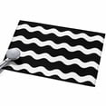 Black and White Wave Stripe Rectangle Rug 2'x3' Modern Minimalist Lines ...