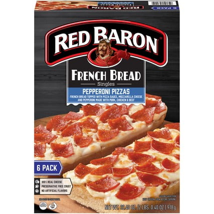 Red Baron Pizza, French Bread Singles Pepperoni, 2 Ct, 10.80 oz ...