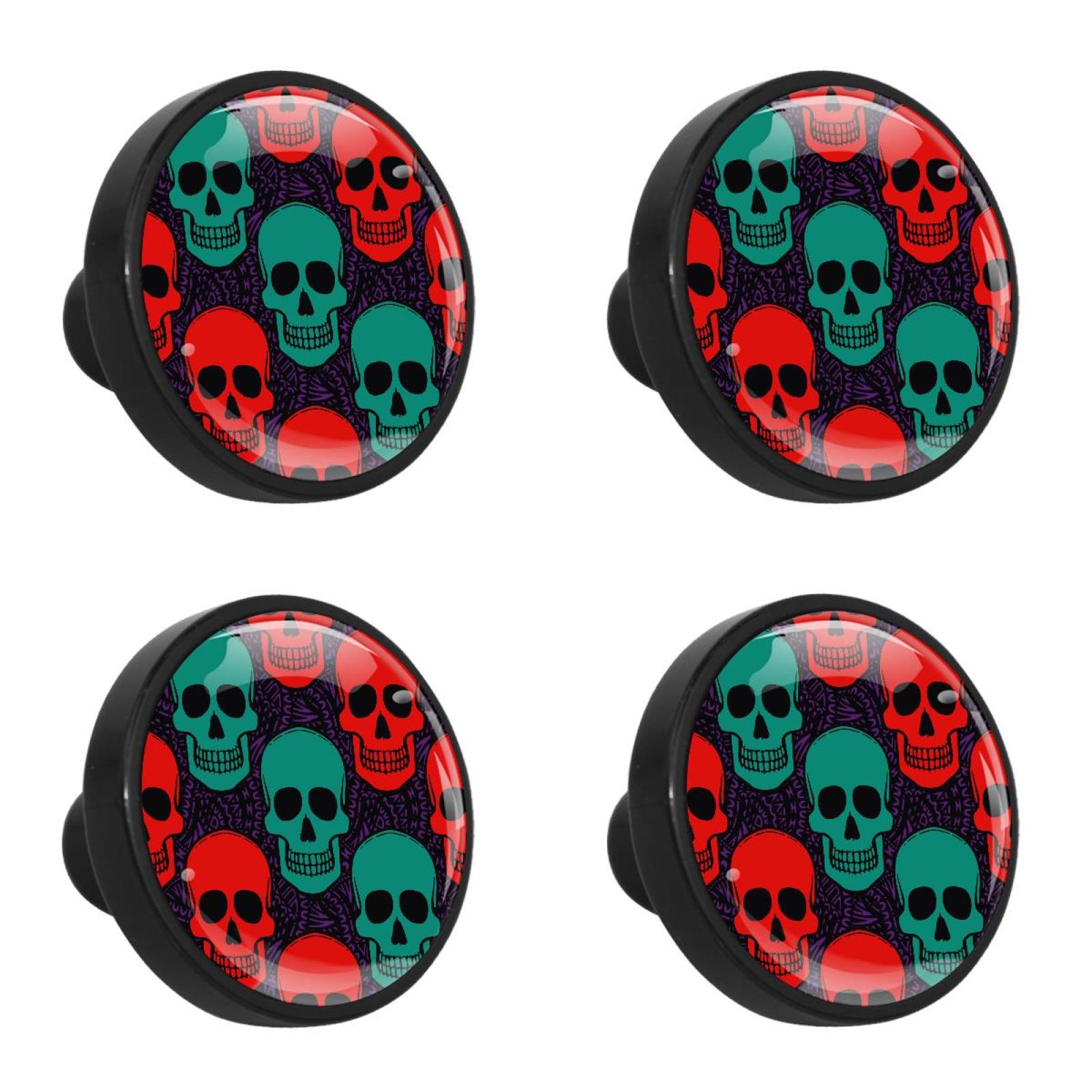 4 Pcs Skull Knobs for Kitchen Cabinet Cupboard Dresser Bookcase Drawer ...
