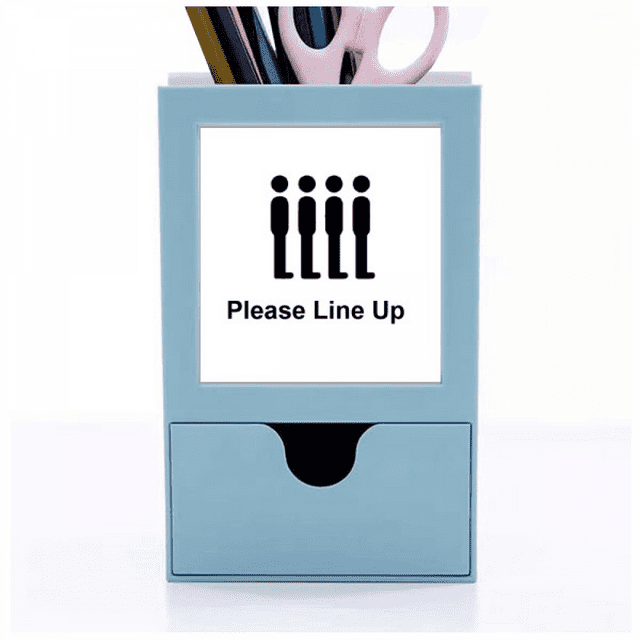 Please Line UP Black Symbol Desk Supplies Organizer Pen Holder Card ...