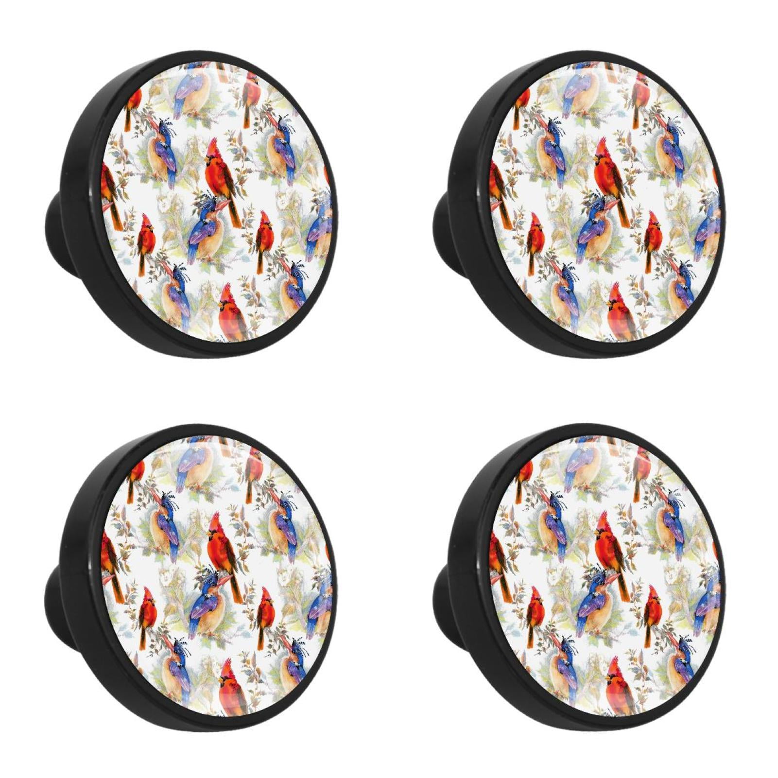 4 Pcs Birds and Flowers Knobs for Kitchen Cabinet Cupboard Dresser Bookcase Drawer Pulls Handles ...