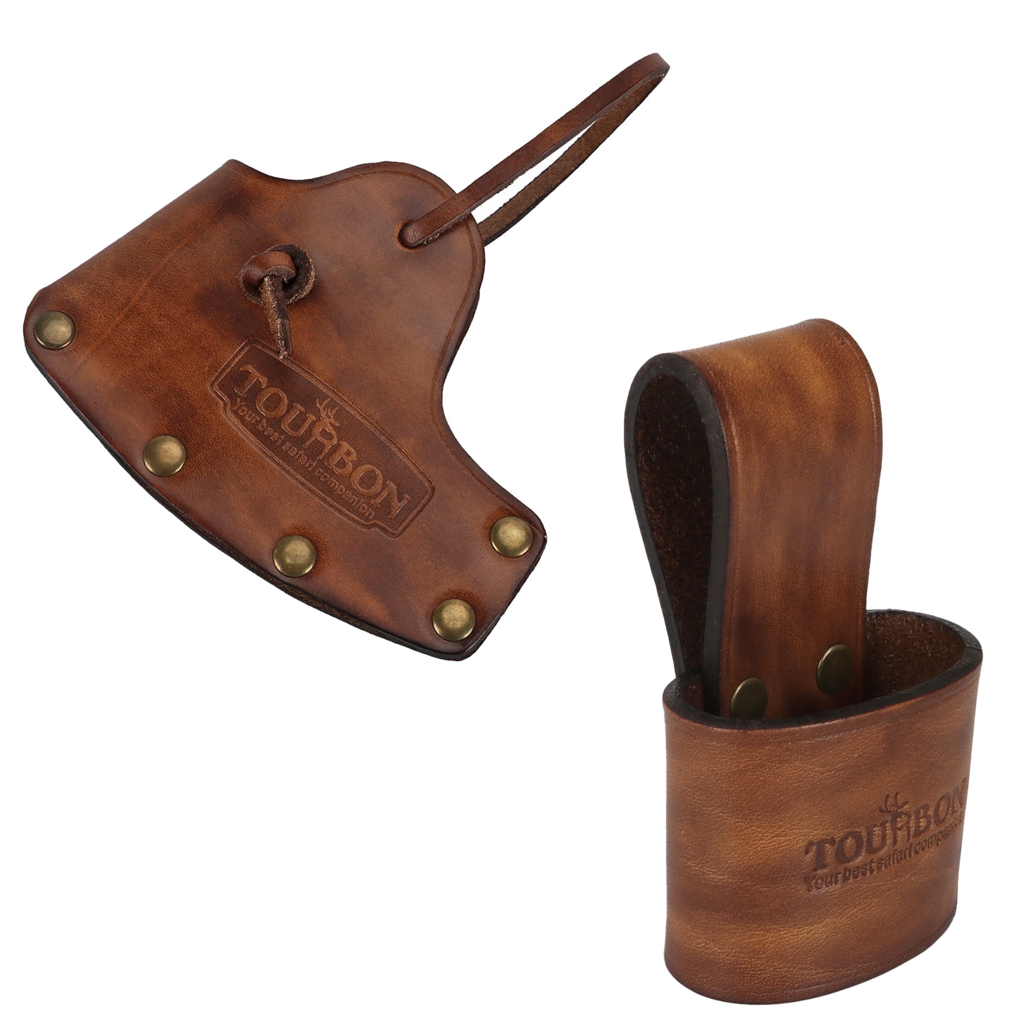 TOURBON Leather Axe Carry Hatchets Blade Protect Cover Sheath and ...