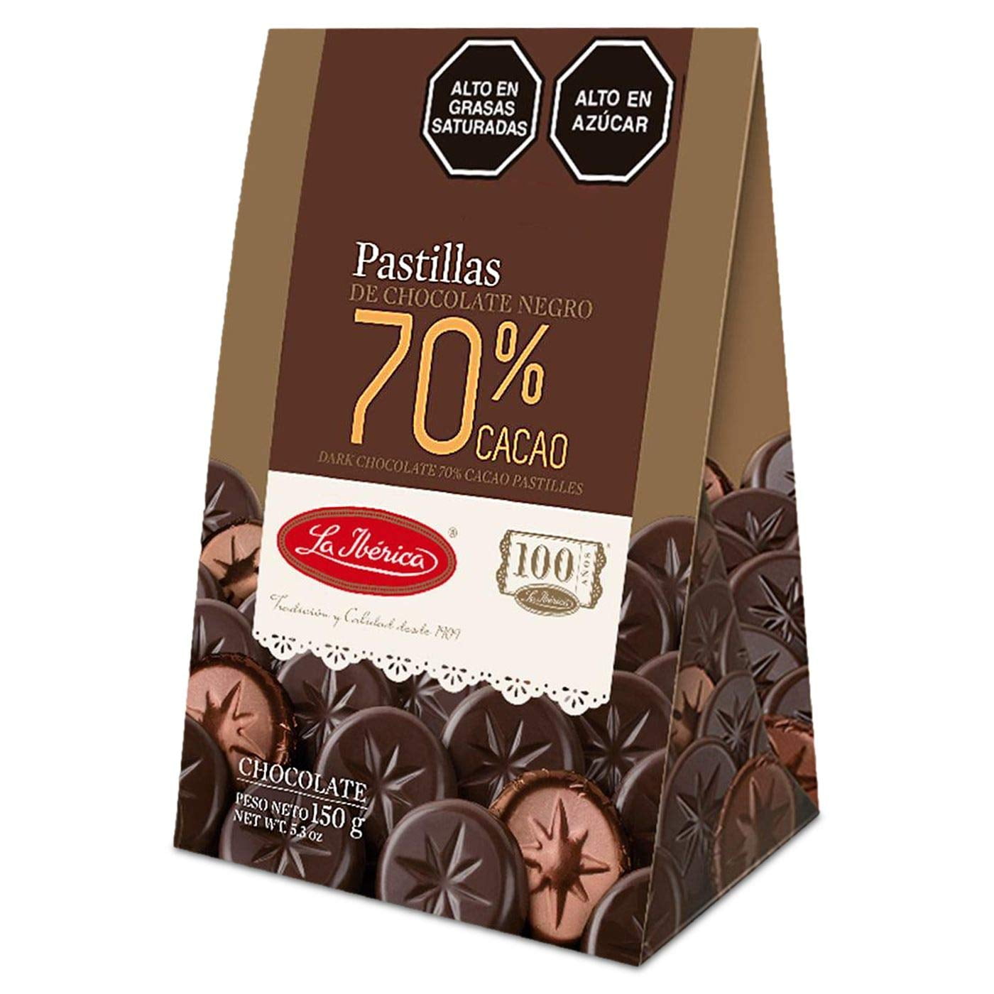 La Iberica Pastillas Chocolate Negro 70% Cacao Peruano 150g | Dark ...