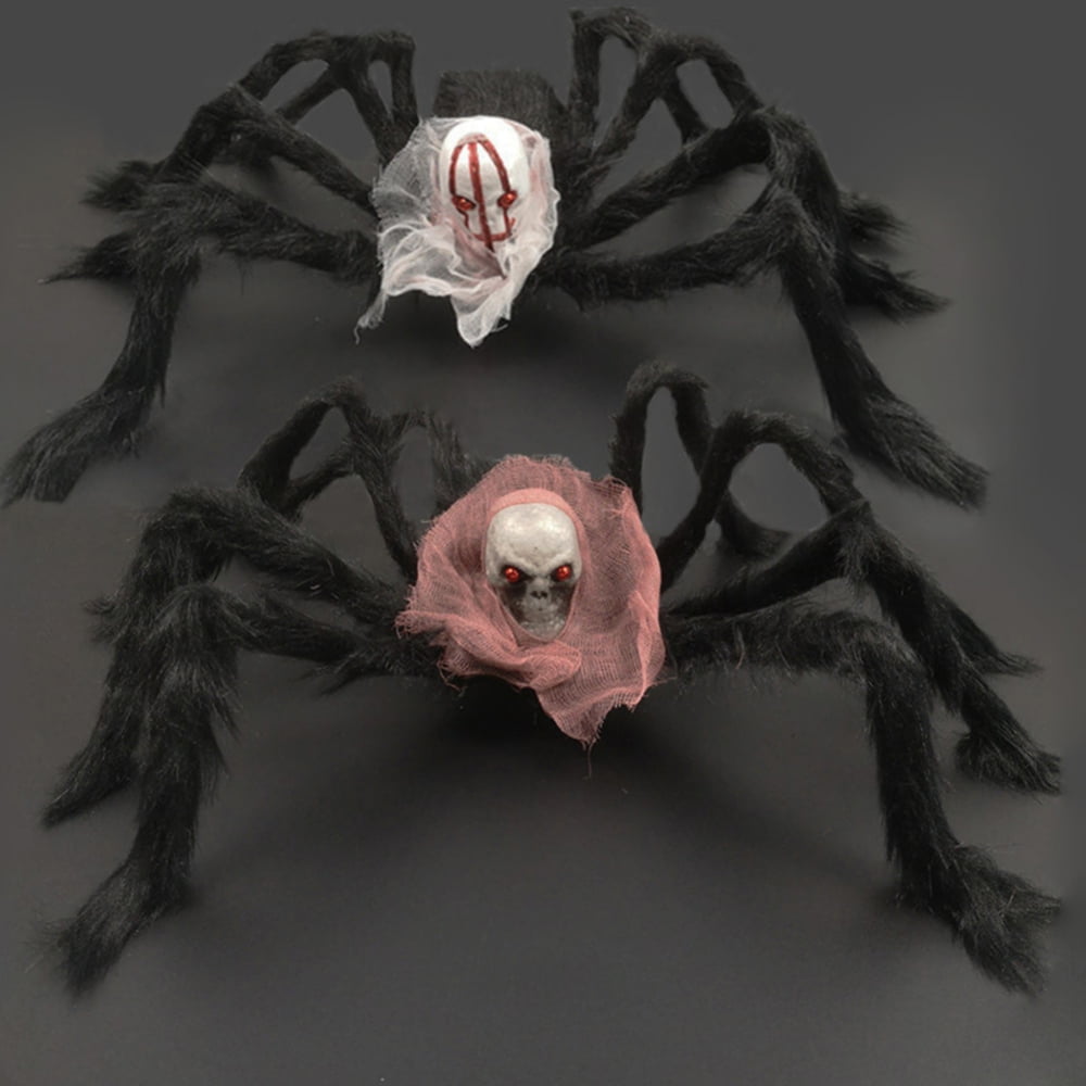 Bullpiano Halloween Decoration Spider Simulation Skull Head Plush ...