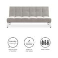 Novogratz Elle Futon, Convertible Sofa Bed and Couch, Gray Velvet ...