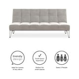Novogratz Elle Futon, Convertible Sofa Bed and Couch, Gray Velvet ...
