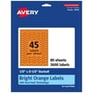 Avery Printable Barbell Labels, Bright Orange, 0.5" x 2.5", 3,600ct ...