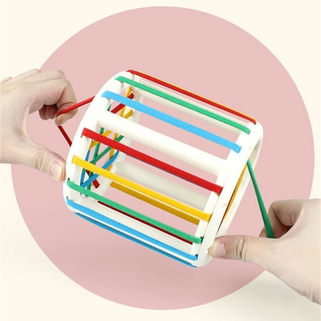 7 Pieces Plastic Baby Shape Sorting Toys Elastic Bands Colorful Blocks ...