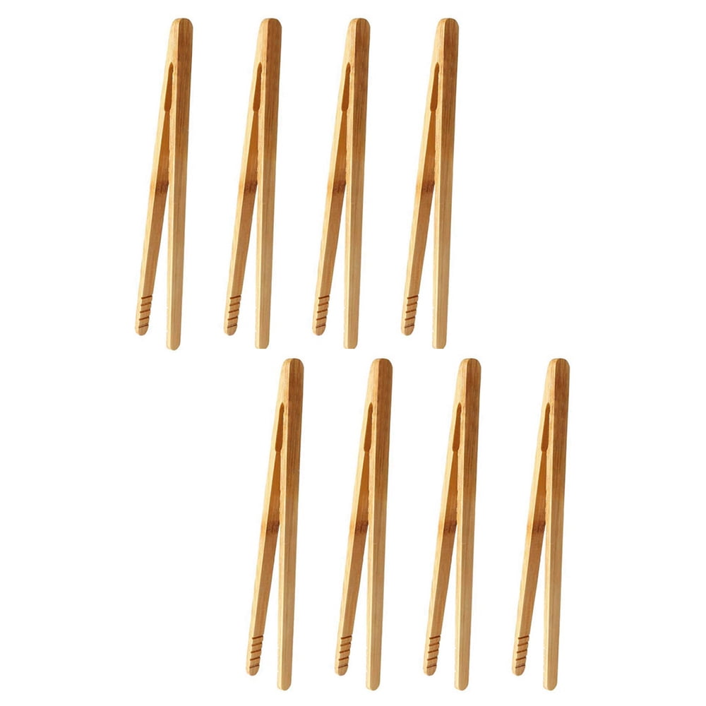 18CM 8pcs Wooden Pickles Toast Sugar Bread Bacon Squeezer Toaster Tong ...